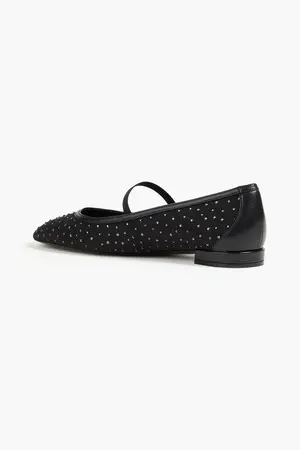 STUART WEITZMAN Arabella Crystal-embellished Mary Jane Flats