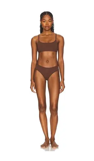 SKIMS Fits Everybody Scoop Bralette In Chocolate - Cocoa