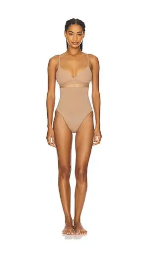 SKIMS Seamless Sculpt High Waist Thong In Beige - Sienna