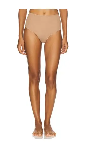 SKIMS Fits Everybody High Waisted Thong In Beige - Sienna