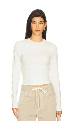 SKIMS Cotton Jersey Long Sleeve T-shirt - Marble