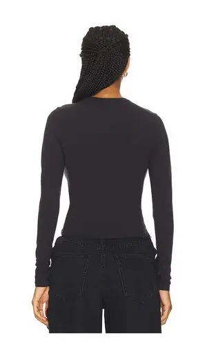 SKIMS Cotton Jersey Long Sleeve T-shirt - Soot