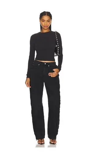 SKIMS Cotton Jersey Long Sleeve T-shirt - Soot