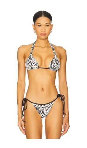 Frankies Bikinis Kealy Bikini Top - Zebra Print