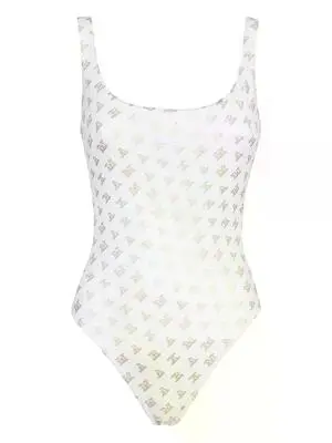 Max Mara Logo-print Swimsuit - White