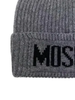 Moschino Ribbed Logo Beanie