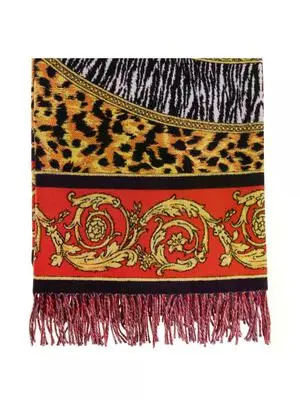 Versace Animal-print Fringed Blanket