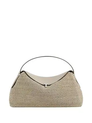 TOTEME T-lock Woven Leather Top Handle Bag - Black