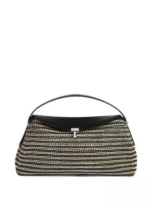 TOTEME T-lock Woven Leather Top Handle Bag - Black