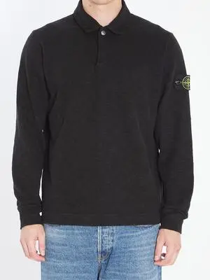Stone Island Long-sleeve Polo Shirt - Black
