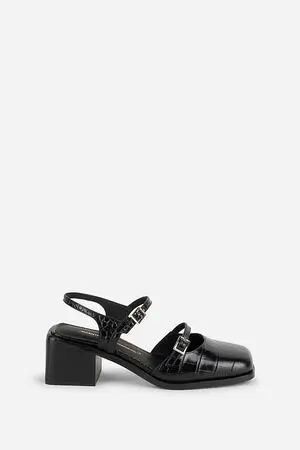 Intentionally Blank Mitzi Ankle-strap Block Heels - Black