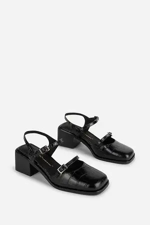 Intentionally Blank Mitzi Ankle-strap Block Heels - Black
