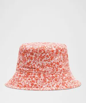 Lululemon Reversible Bucket Hat Floral Burst Wp Pink Haze Sunburst Orange/mink Berry
