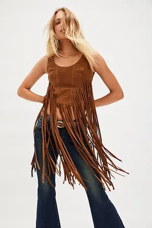 Understated Leather Frill Camis Tanks For Women