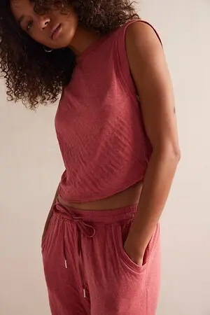 Free People Sleeveless Top And Wide-leg Pants Set - Slate Rose Combo