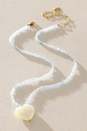KOZAKH Cuore Grande Necklace - Aquamarine/mother Of Pearl