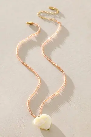 KOZAKH Cuore Grande Necklace - Imperial Topaz/mother Of Pearl