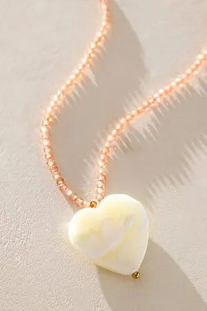 KOZAKH Cuore Grande Necklace - Imperial Topaz/mother Of Pearl