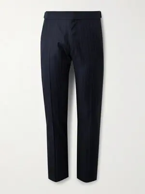 TOM FORD Slim-fit Pinstriped Wool-twill Trousers