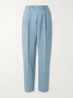 Paul Smith Tapered Pleated Stretch-wool Suit Trousers