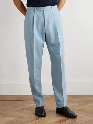 Paul Smith Tapered Pleated Stretch-wool Suit Trousers