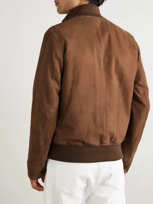 SLOWEAR Suede Bomber Jacket