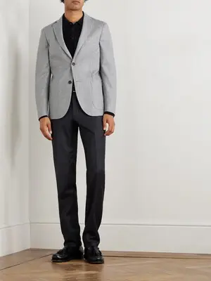 SLOWEAR Slim-fit Herringbone Wool Blazer