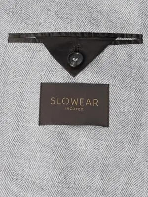 SLOWEAR Slim-fit Herringbone Wool Blazer