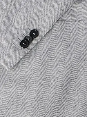 SLOWEAR Slim-fit Herringbone Wool Blazer