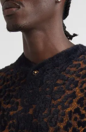 Versace Leopard Jacquard Cardigan