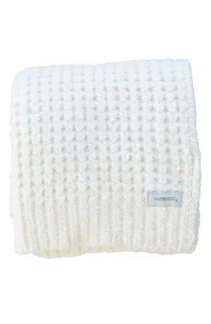 SARANONI Waffle Receiving Blanket - Ivory