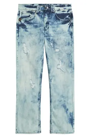 LEVEL 7 Distressed Slim Straight Leg Jeans