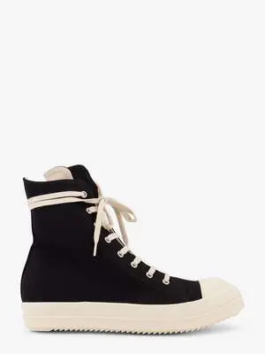 Rick Owens High Top Canvas Sneakers With Zip Closure