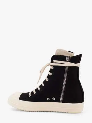 Rick Owens High Top Canvas Sneakers With Zip Closure