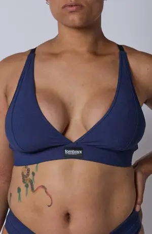 TOMBOYX Rib Wireless Plunge Bra - Future Dusk