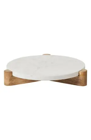 RENWIL Marble & Wood Tray - White