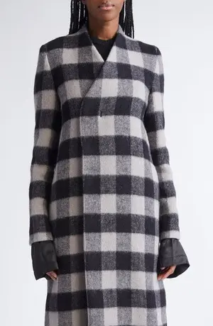 Rick Owens Museum Check Wool Coat
