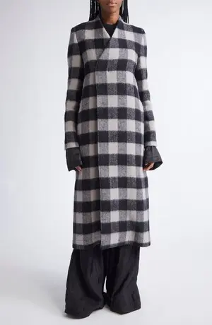 Rick Owens Museum Check Wool Coat