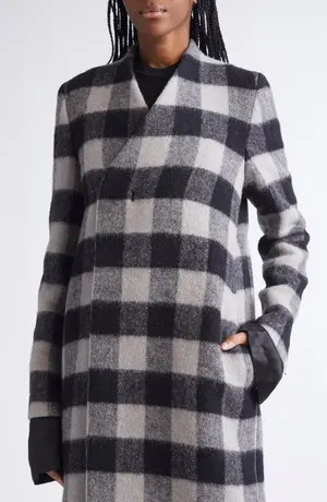 Rick Owens Museum Check Wool Coat