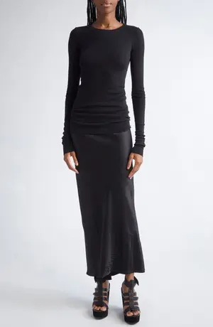 Rick Owens Bias Cut Cupro Skirt - Black