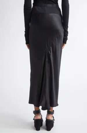 Rick Owens Bias Cut Cupro Skirt - Black