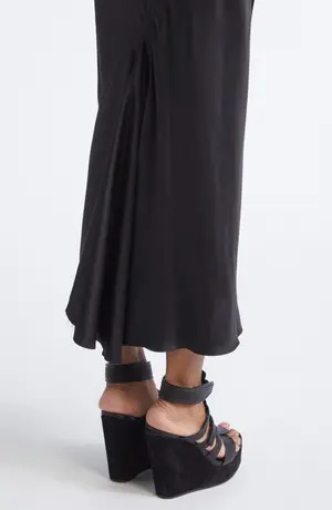 Rick Owens Bias Cut Cupro Skirt - Black