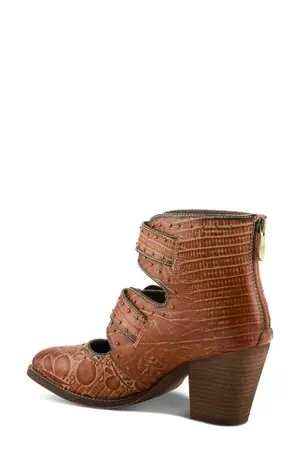 SPRING STEP SHOES Notched Booties - Camel