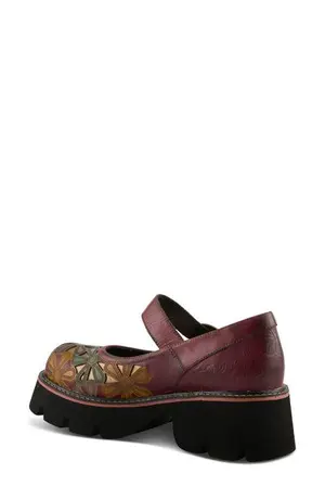 SPRING STEP SHOES Busybee Platform Mary Jane - Bordeaux Multi