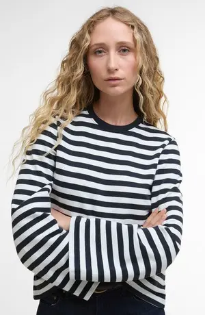 Barbour Robyn Stripe Flare Sleeve Sweatshirt