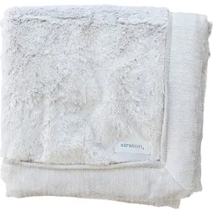 SARANONI Faux Fur Recieving Blanket - Feather