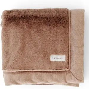 SARANONI Faux Fur Recieving Blanket - Rosy