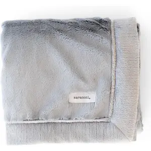 SARANONI Faux Fur Recieving Blanket - Storm Cloud