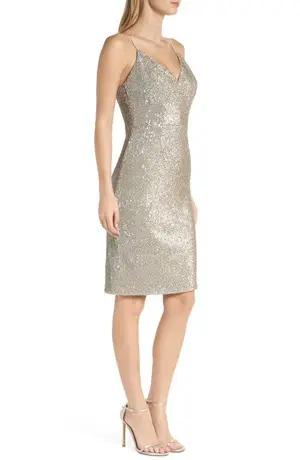 Vince Camuto Sleeveless Sequin Sheath