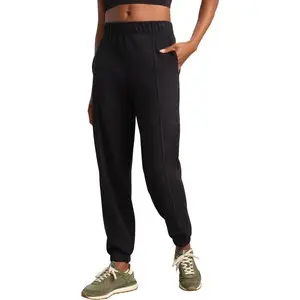 RHONE Signature Ribbed Joggers - Pure Black